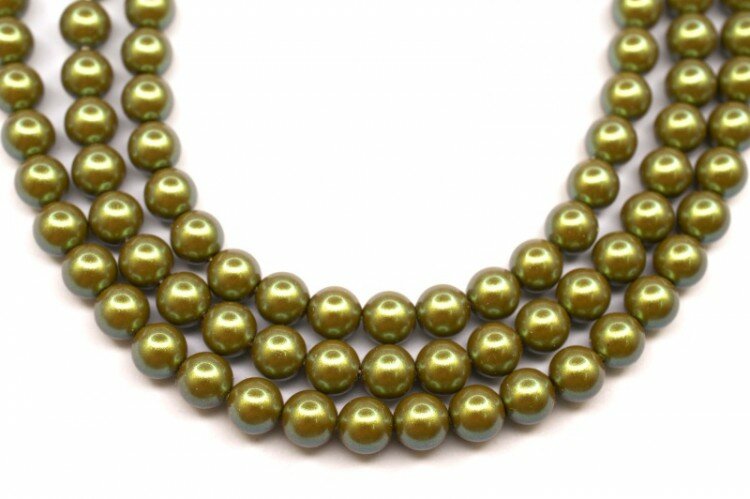 Жемчуг Preciosa Maxima, цвет pearlescent khaki, 6мм, 704-027, 10шт