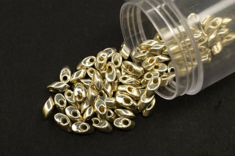 Бисер японский MIYUKI Long Magatama #4201 серебро, Duracoat Galvanized, 10 грамм