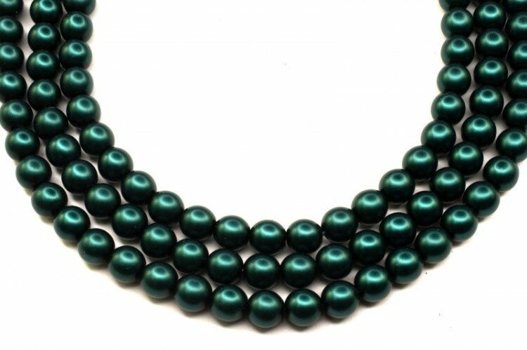 Жемчуг Preciosa, цвет 70135 матовый изумруд, 6мм, 10шт