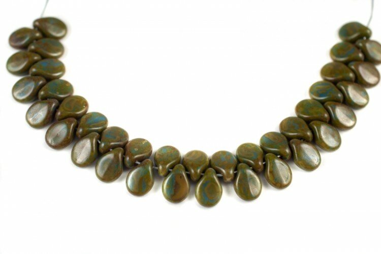 Бусины Pip beads 5х7мм, цвет 33100/86805 синий/темный травертин, 701-029, 20шт