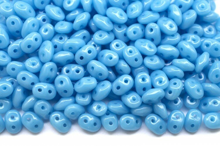 Бусины SuperDuo 2,5х5мм, отверстие 0,8мм, цвет 63030 голубая бирюза, 706-029, 10г (около 120шт)