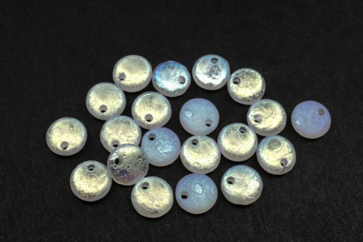 Бусины Lentils 6мм, отверстие 0,8мм, цвет 00030/28783 Crystal AB Full, Etched, 725-015, 20шт