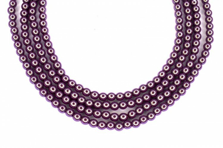 Жемчуг Preciosa, цвет 30016 фиолетовый радужный, 4мм, 10шт