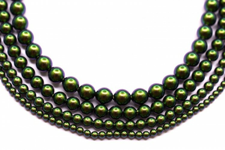 Жемчуг Swarovski 5810 #946 3мм Crystal Scarabaeus Green Pearl, 5810-3-946, 10шт