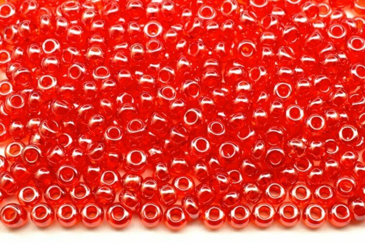 Бисер чешский PRECIOSA круглый 10/0 96050 красный прозрачный блестящий, 5 грамм