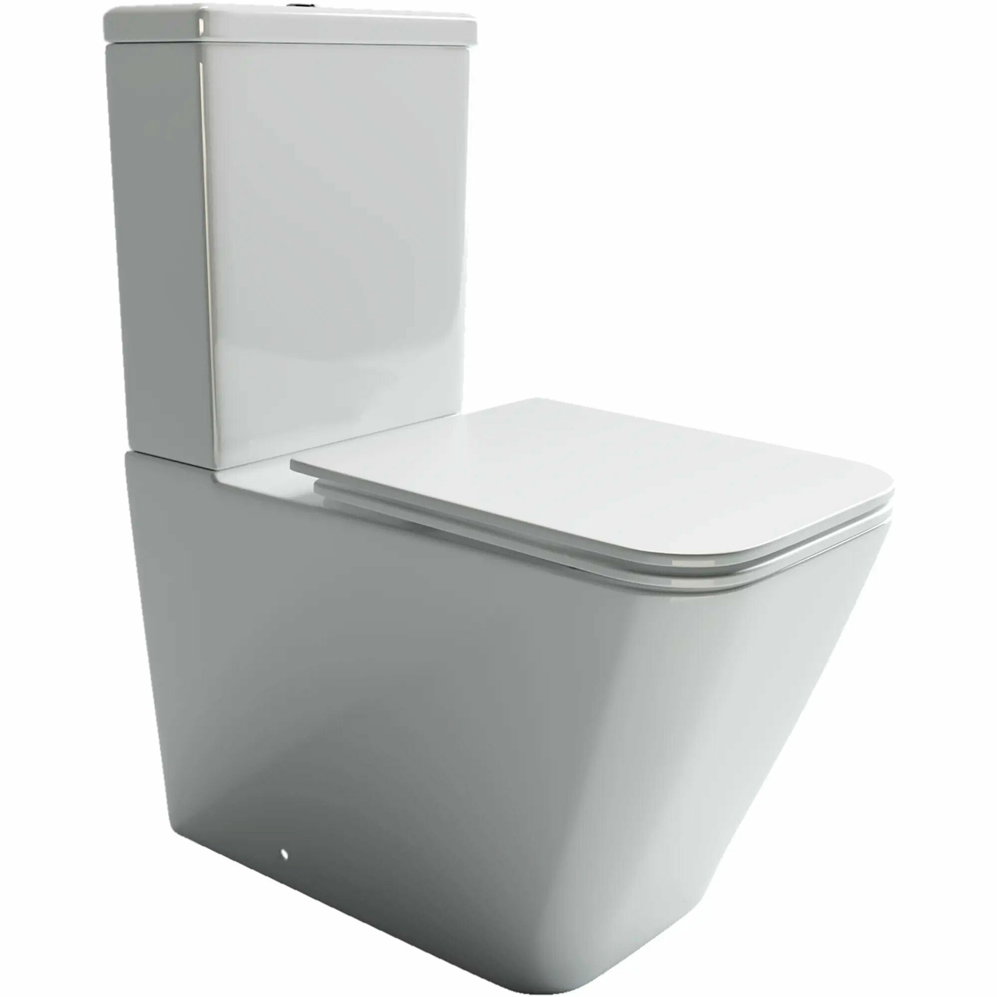 Унитаз-компакт Ceramicanova Cubic 840х380х640 безободковый, сиденье микролифт, белый CN1803