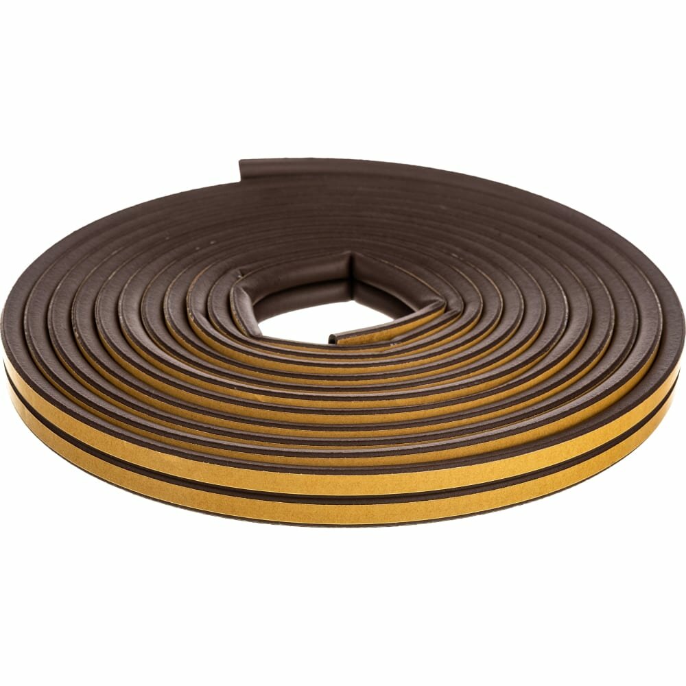 Самоклеящийся уплотнитель Sila D-профиль, 10 м, коричневый В10 SILADВ10, 7 мм, резиновая