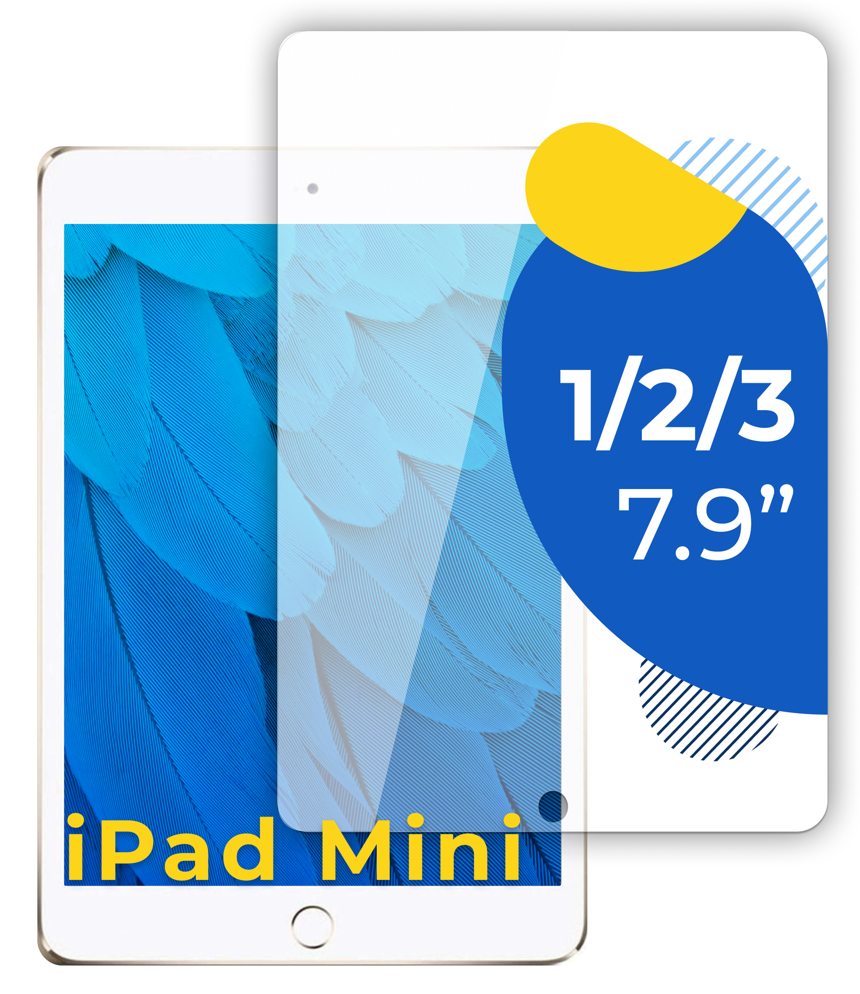 Защитное стекло для Apple iPad mini 1, 2 и 3 (7.9") / Полноэкранное стекло на Айпад Мини 1, 2 и 3 / Прозрачное