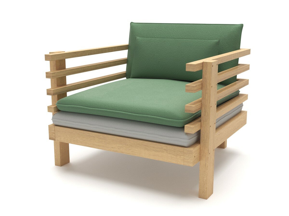 Кресло Атлантик Green Ash массив дерева, для гостиной, для кухни, для сада