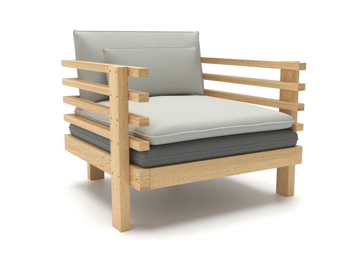 Кресло Soft Element Атлантик Ash Grey, с подлокотниками, массив дерева, лофт — фото 1