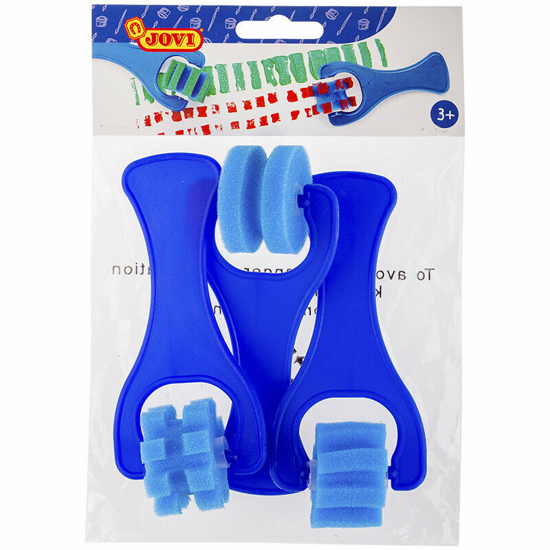 Валики фигурные для рисования JOVI, узкие, 3шт, в пакете, европодвес, 244397