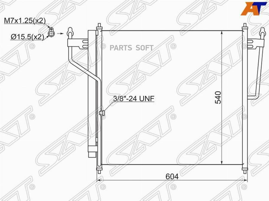 Радиатор кондиционера Infiniti QX56 04-10 / Nissan Armada 03-16 SAT ST-INQ1-394-0 | цена за 1 шт