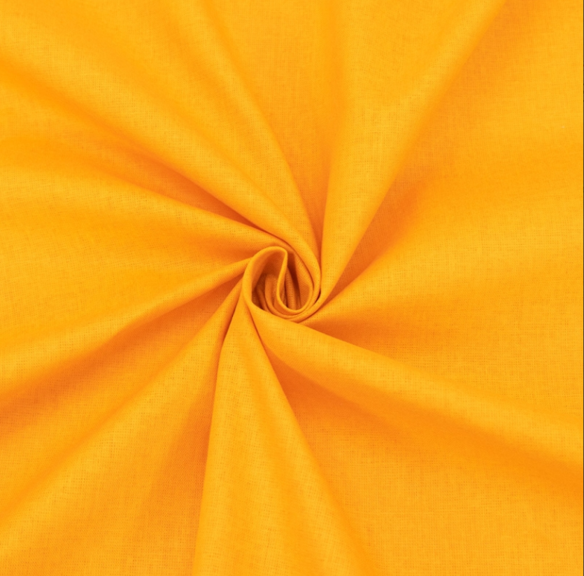 Ткань бязь гладкокрашенная 140 гр ГОСТ. Цвет желтый. Готовый отрез 3*1,5 м