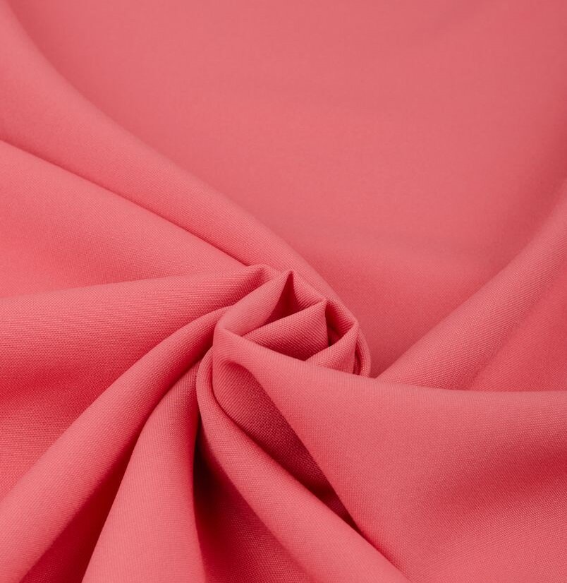 Ткань Габардин. Цвет коралл, плотность 160 гр./м2, 100% пэ. Готовый отрез 3*1,5м.