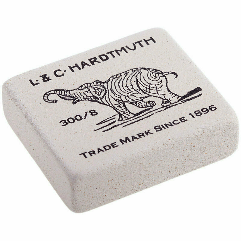 Ластик Koh-I-Noor "Elephant" 300/ 8, прямоугольный, натуральный каучук, 56*50*16мм, ч/б, 205112