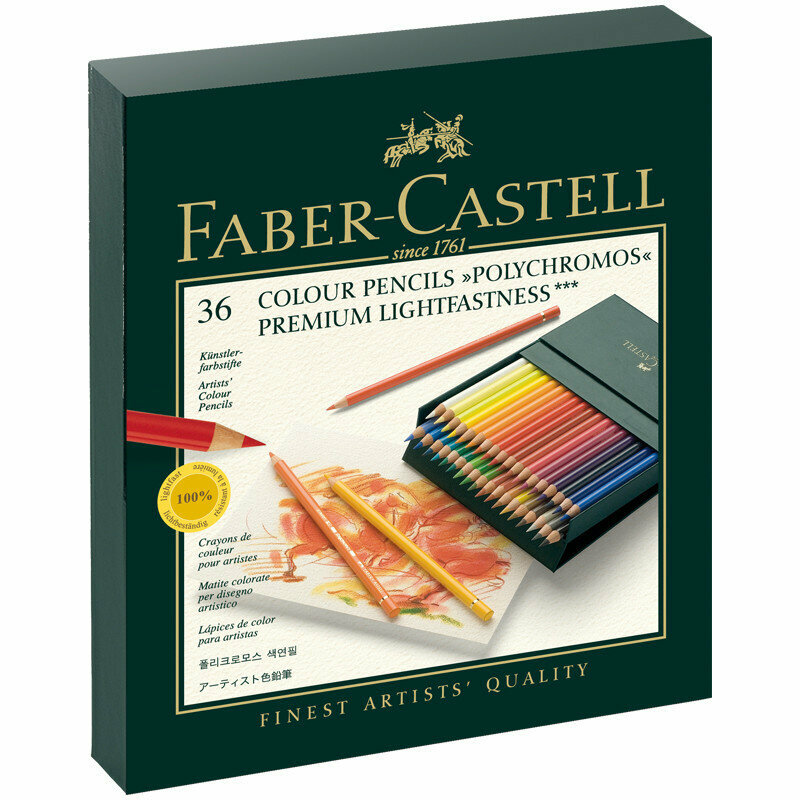 Карандаши цветные художественные Faber-Castell "Polychromos", 36цв, заточен, студийная коробка, 285918