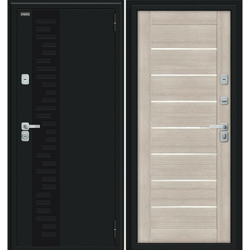 Thermo Техно Декор-2 Букле черное Cappuccino Veralinga, входная дверь