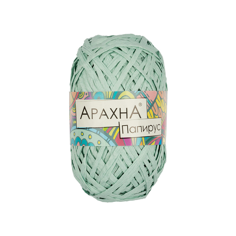 Пряжа ARACHNA "Papyrus" 10 шт. по 40 г 50 м 100% целлюлоза №12 св. бирюзовый