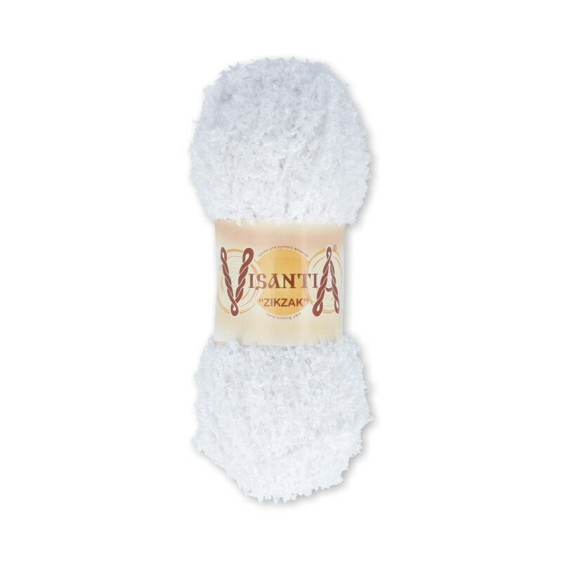 Пряжа VISANTIA "ZIKZAK" 100% полиэстер 100 г 100 м №0001 белый