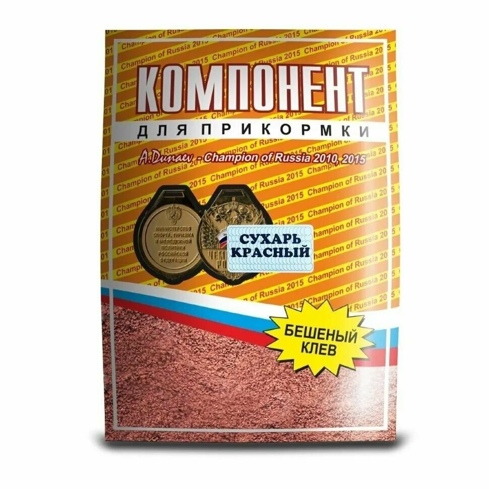 Прикормка натуральная Дунаев "DUNAEV компонент" 500гр / Сухарь панировочный красный