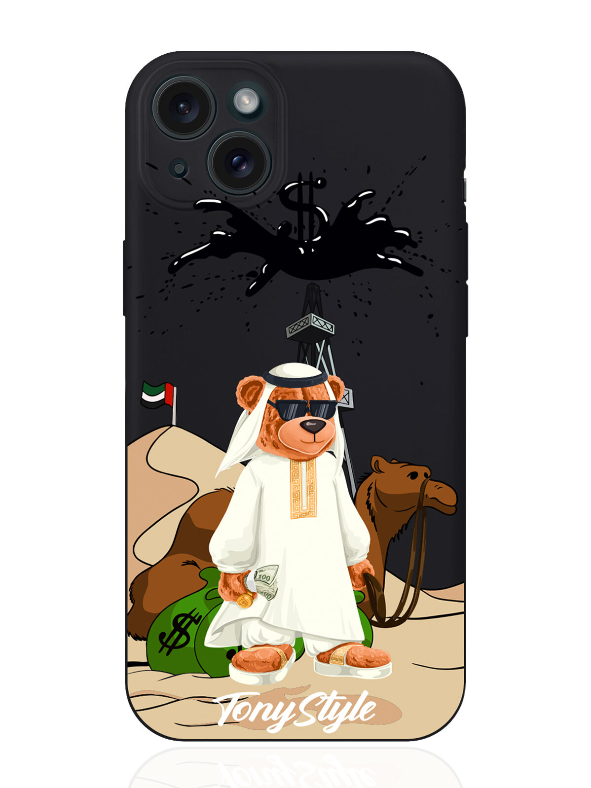 Чехол для смартфона iPhone 15 Plus черный силиконовый Tony Style Дубай