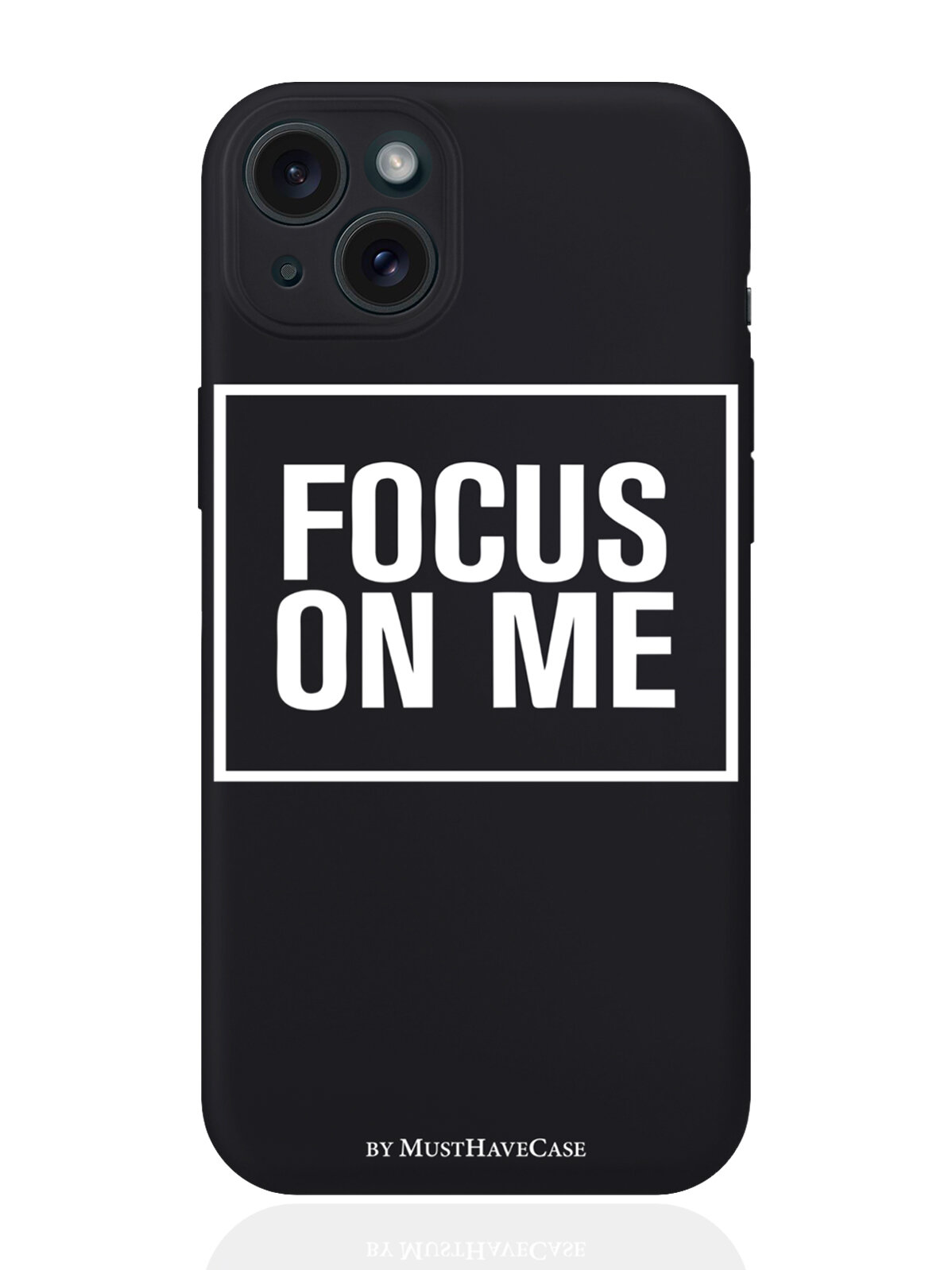 Чехол для смартфона iPhone 15 Plus черный силиконовый Focus on me