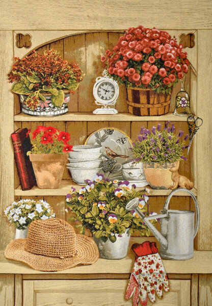 Гобеленовое панно на стену "Дачный буфет" 95х70 см