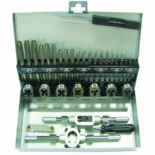 Бибер 90221 резьбонарезный набор метчиков и плашек (32 предмета)