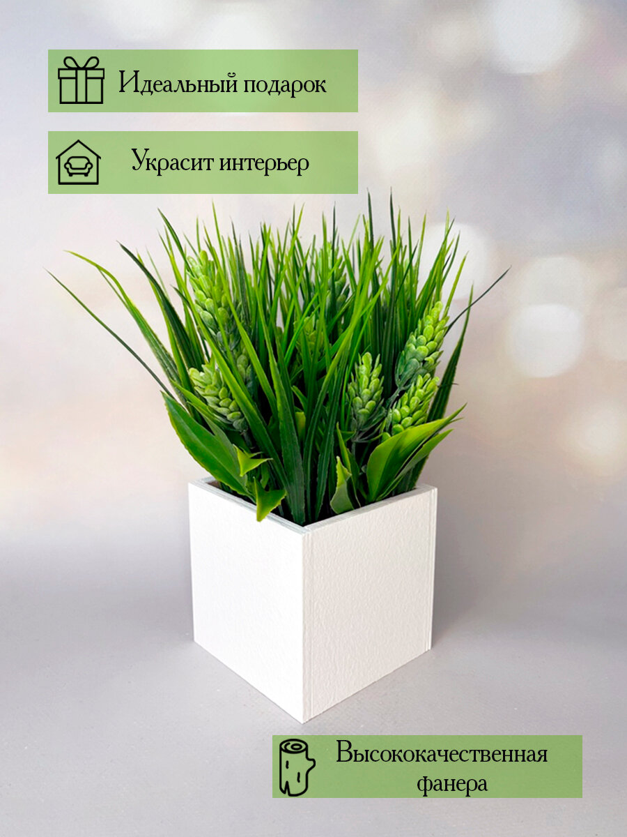 Искусственная трава в ящике для дома и офиса, ПоДар. Ок Home