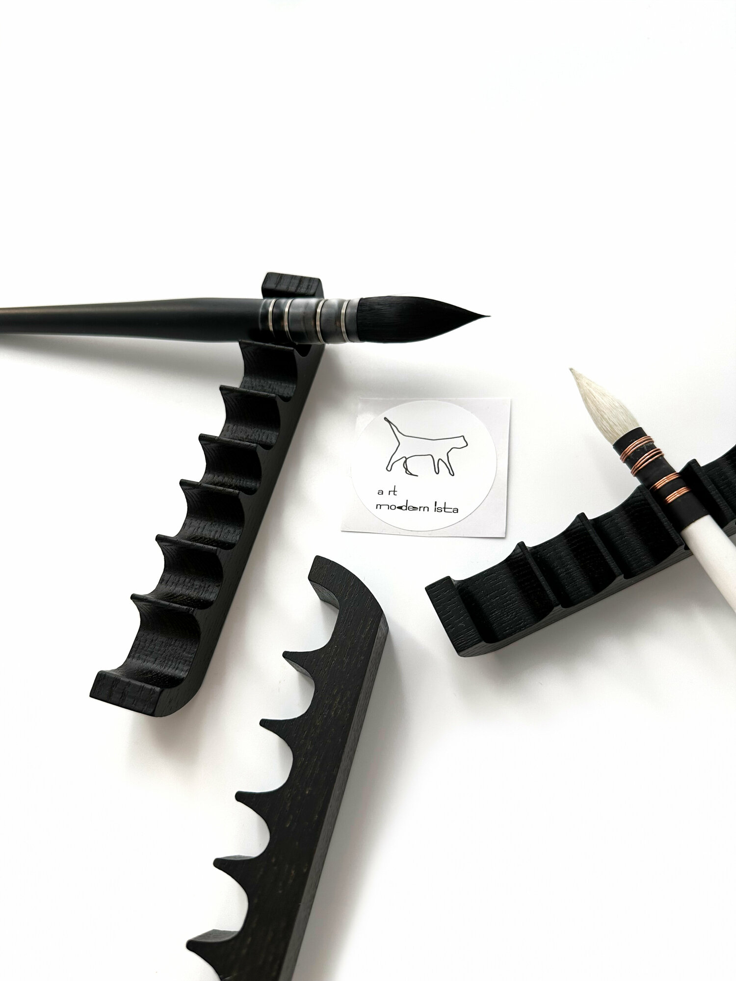 Деревянная черная подставка XL под кисти Art Modernista, держатель для больших кистей