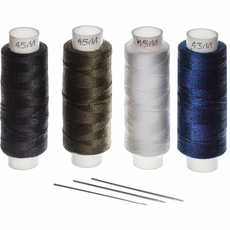 Швейный набор нитки 45ЛЛ 150 м 4 цвета + 3 иголки, 1677689