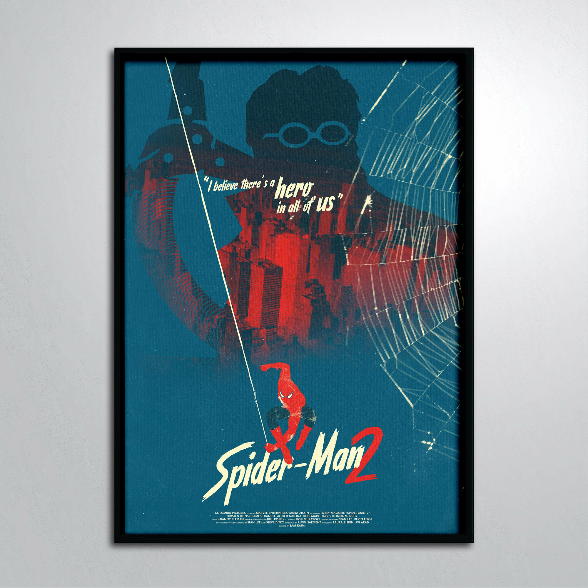 Постер без рамы/Тоби Магуайр Человек Паук 2 Артовый Питер Паркер Spider Man