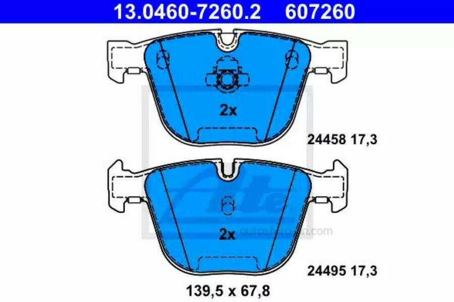 ATE 13046072602 Колодки тормозные дисковые задн, BMW: X5 M 07-, X6 50 i/xDrive 50 i 08-