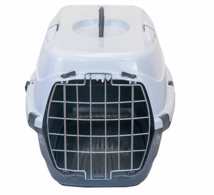 HOMEPET Переноска для животных, Малая, Серо-белая, 43 см х 29 см х 27,5 см