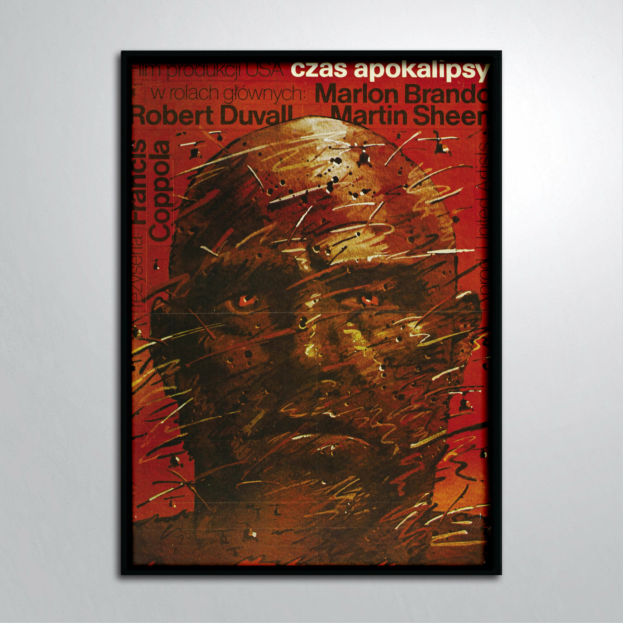 Постер в раме/Коппола Марлон Брандо Апокалипсис сегодня Винтаж Рисунок Apocalypse Now