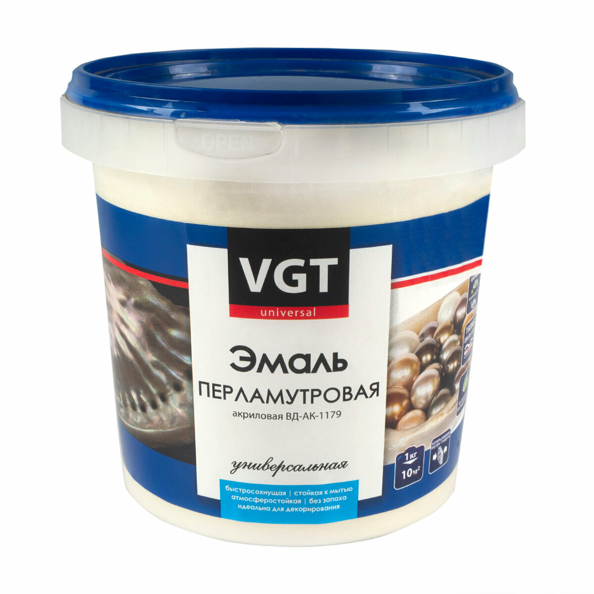 Эмаль VGT перламутровая, жемчуг 1.0 кг