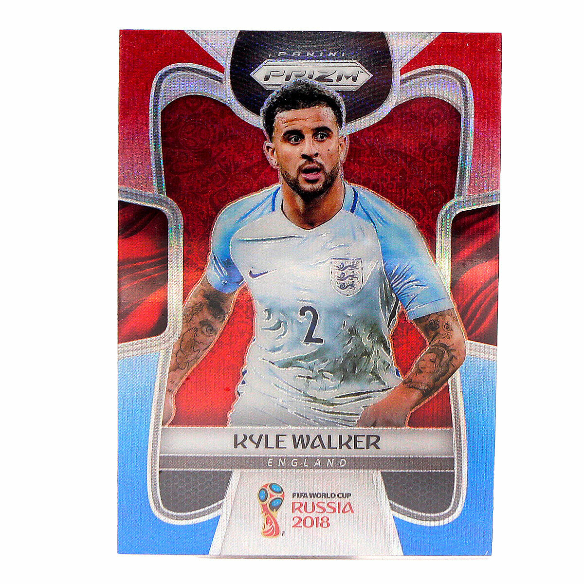 Коллекционная карточка Panini Prizm FIFA World Cup Russia 2018: #71 Kyle Walker - Red Blue Wave