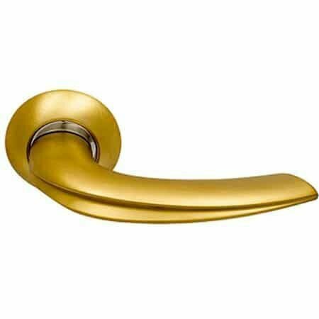 Ручка для межкомнатной двери Sillur модель 120 S. GOLD/P. GOLD матовое золото/золото