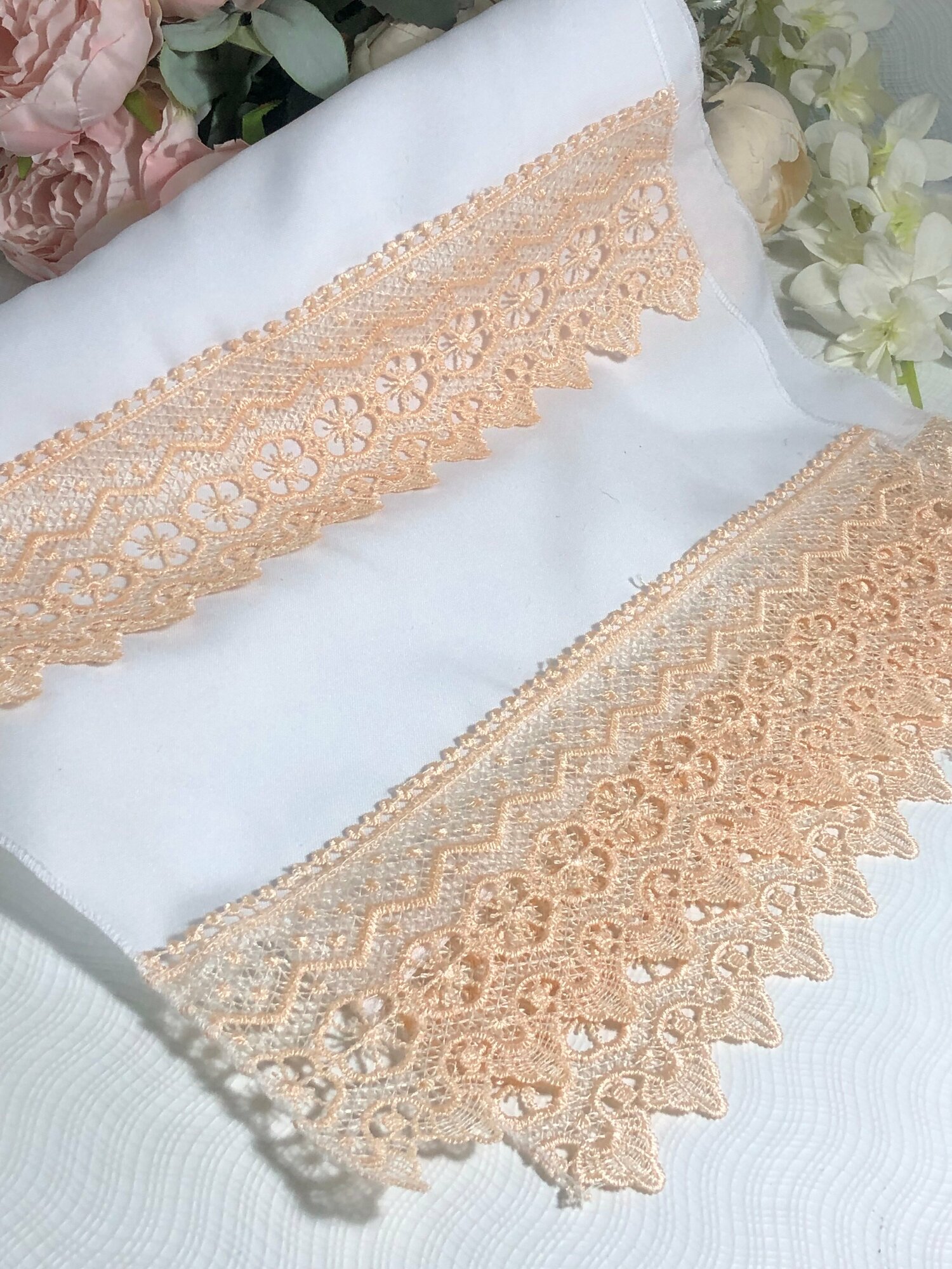 Рушник свадебный габардин, персик