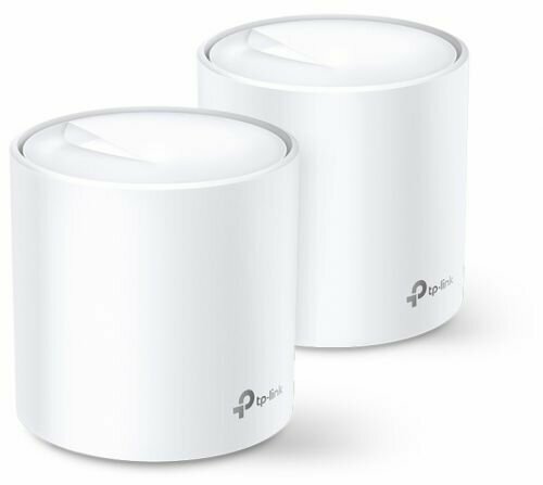 Точка доступа TP-LINK Deco X60(2-pack) AX3000 домашняя Mesh Wi-Fi система, Wi-Fi 6, 2402 Мбит/с (4 потока) на 5 ГГц и 574 Мбит/с (2 потока) на 2,4 ГГц