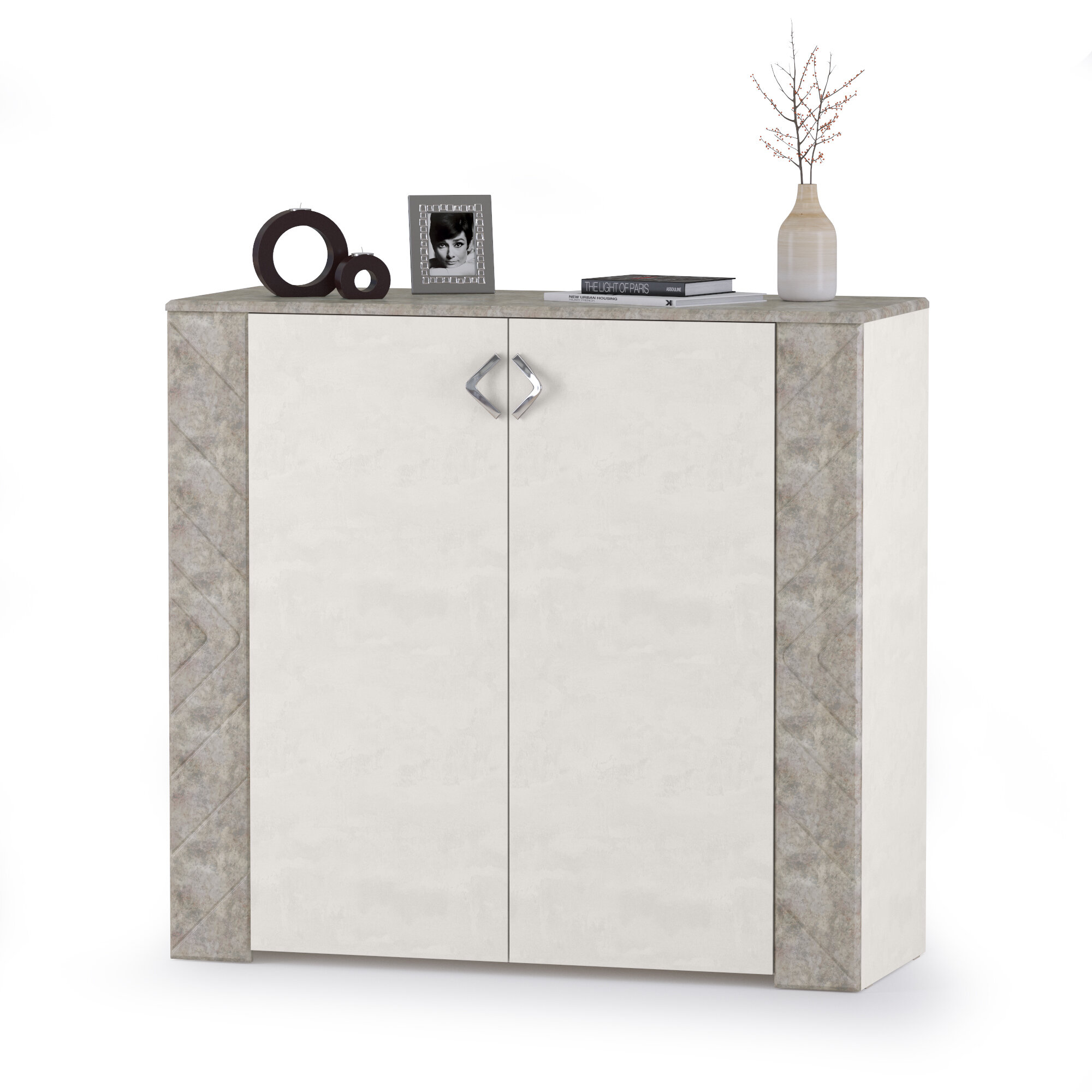 Комод Амели 13.107 цвет шёлковый камень/бетон чикаго беж