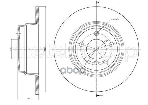 Тормозной диск BMW X5 E53 (2000-) R Trusting арт. DF707