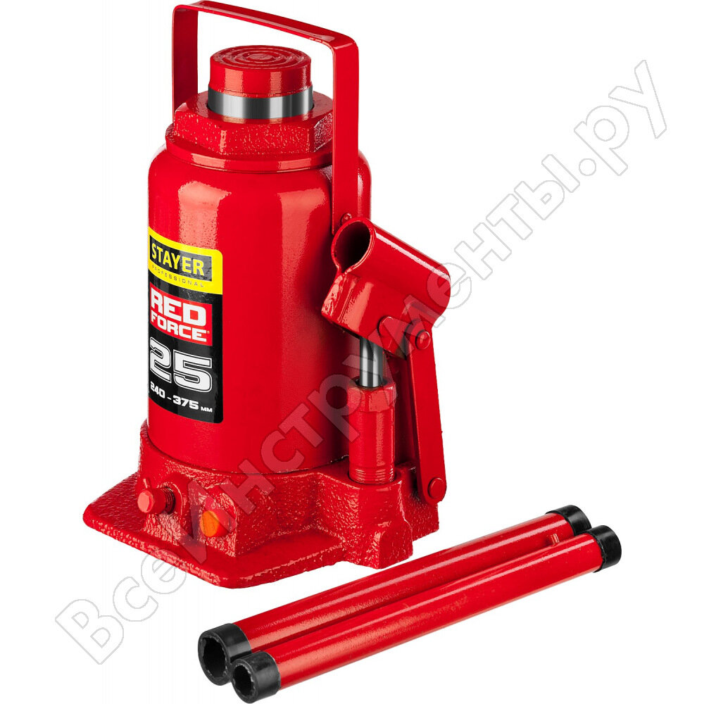 Гидравлический бутылочный домкрат STAYER Red Force 25т 43160-25, 240-375