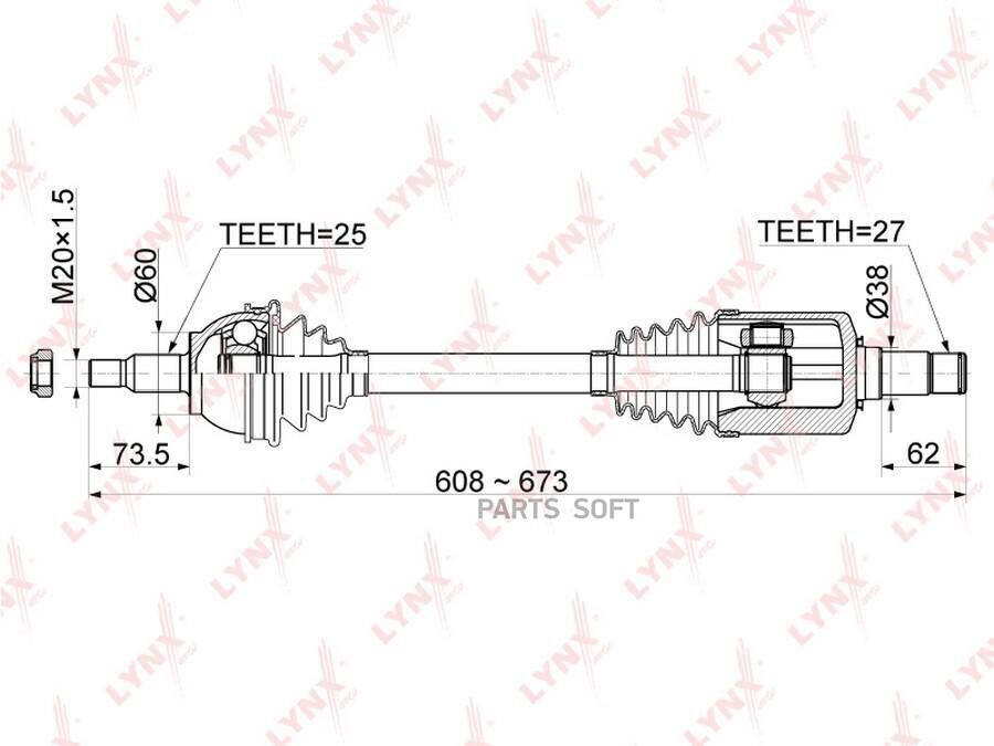 CD1078 LYNXAUTO Привод в сборе L