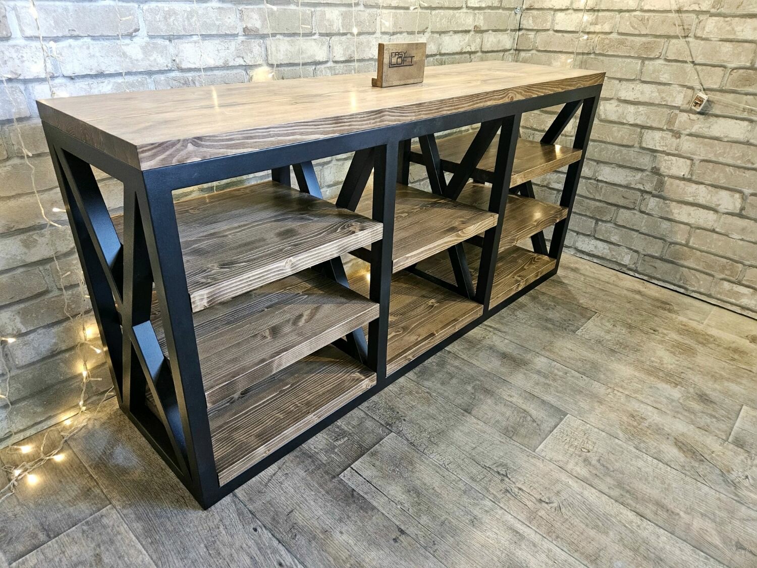 Тумба под телевизор лофт Raka-11, для гостиной, для офиса, с размерами 166х56х45 см