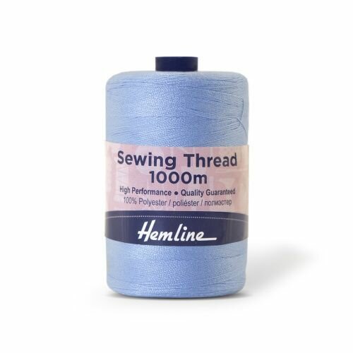 Нитки голубые, Hemline, нитки для шитья, 1000 метров
