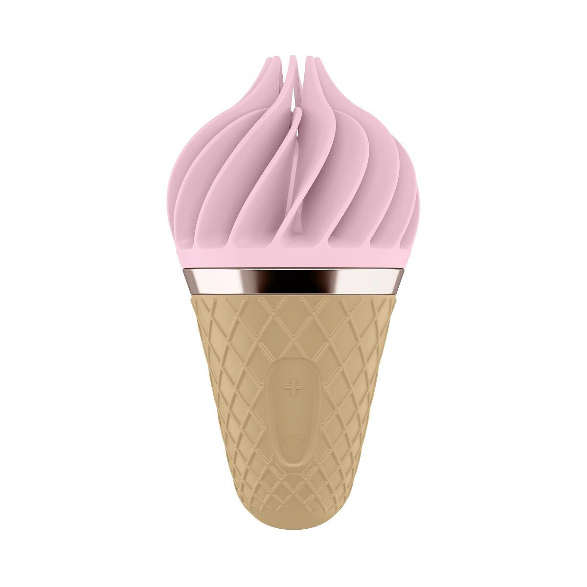 Вибратор-спиннер с розовыми лепестками Satisfyer Sweet Treat (бежевый с розовым)