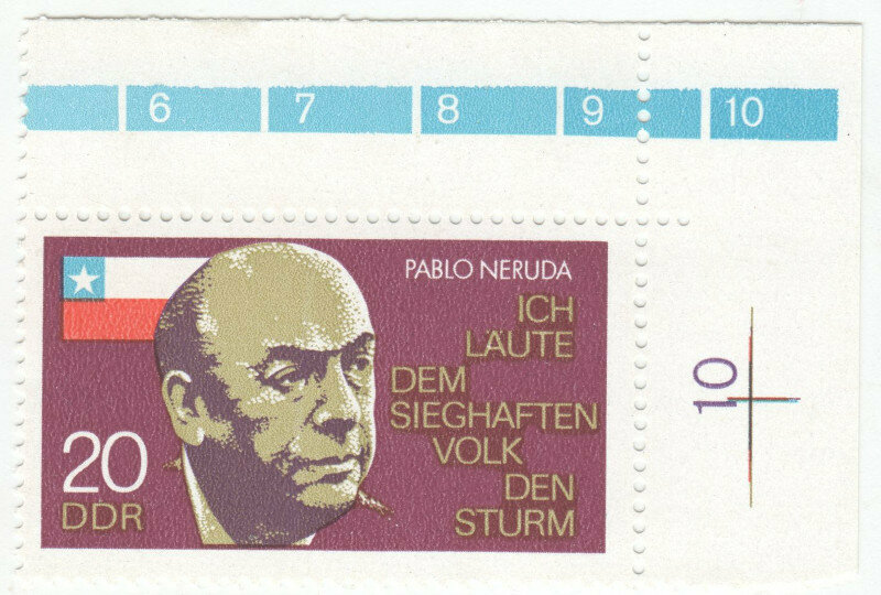 Марка. Германия. Пабло Неруда. 1974 год. Персоны.