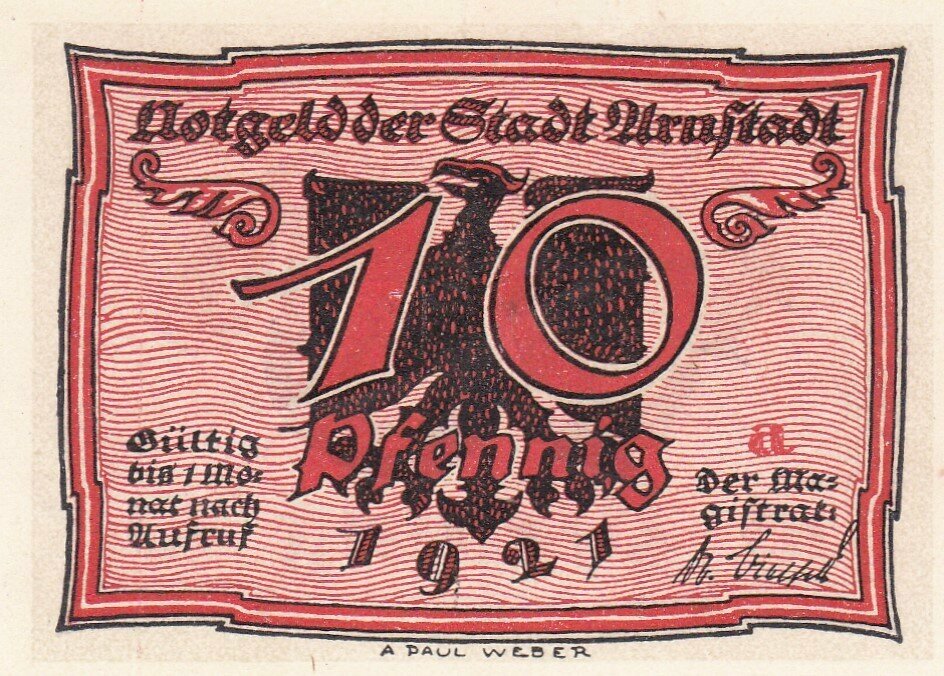 Германия (Веймарская Республика) Арнштадт 10 пфеннигов 1921 г. (A2) (4)