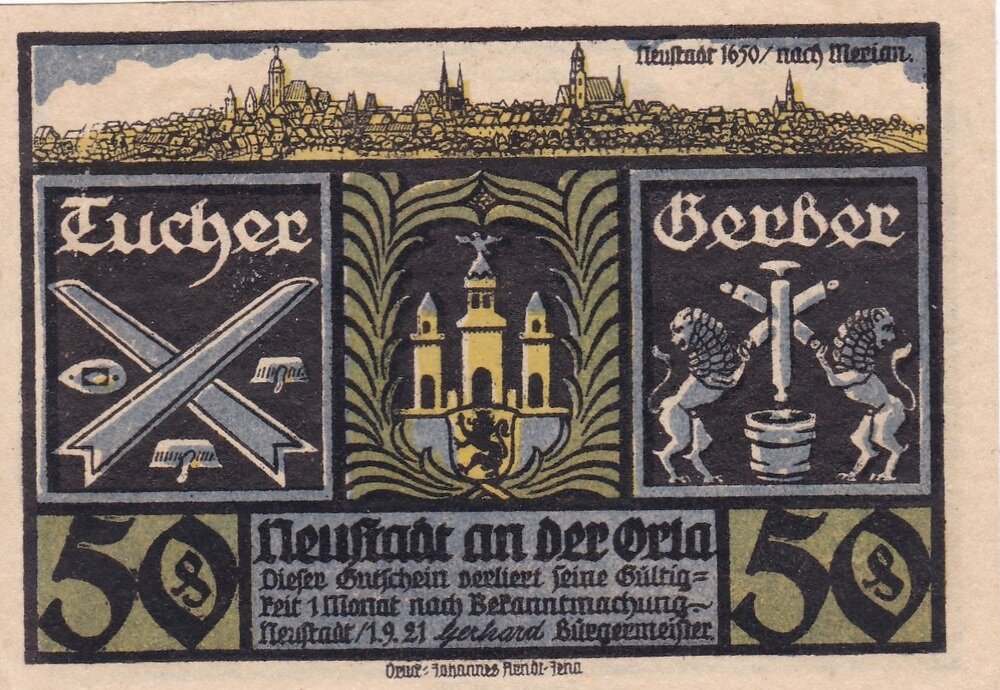 Германия (Веймарская Республика) Нойштадт-на-Орле 50 пфеннигов 1921 г. (Вид 2) (№6)